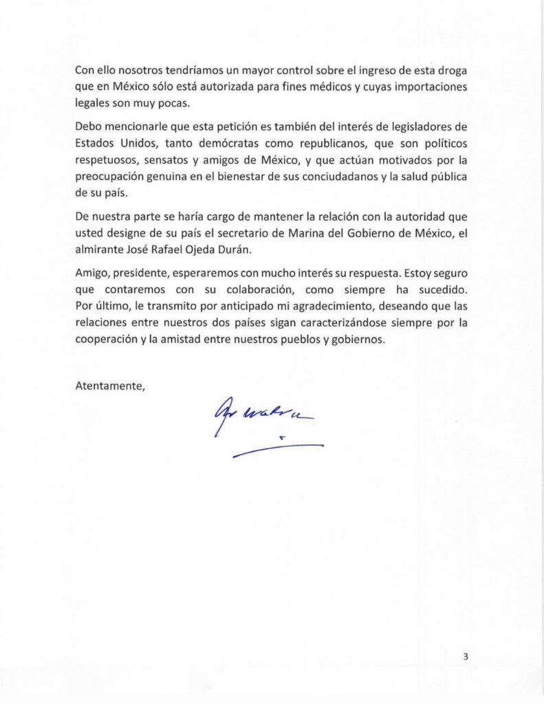 Carta del Presidente Andrés Manuel López Obrador al Presidente de la ...